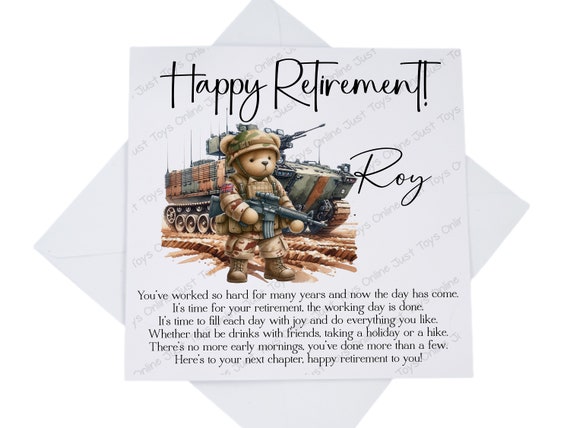Military Retirement Cards Printable Military Retirement Card Etsy