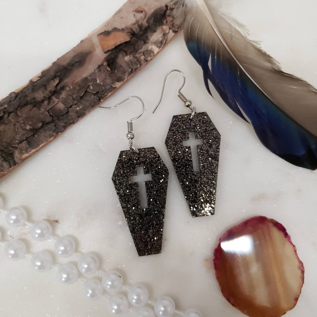 Coffin Earrings Halloween Grave Earrings Dead Hanging Earrings - Etsy