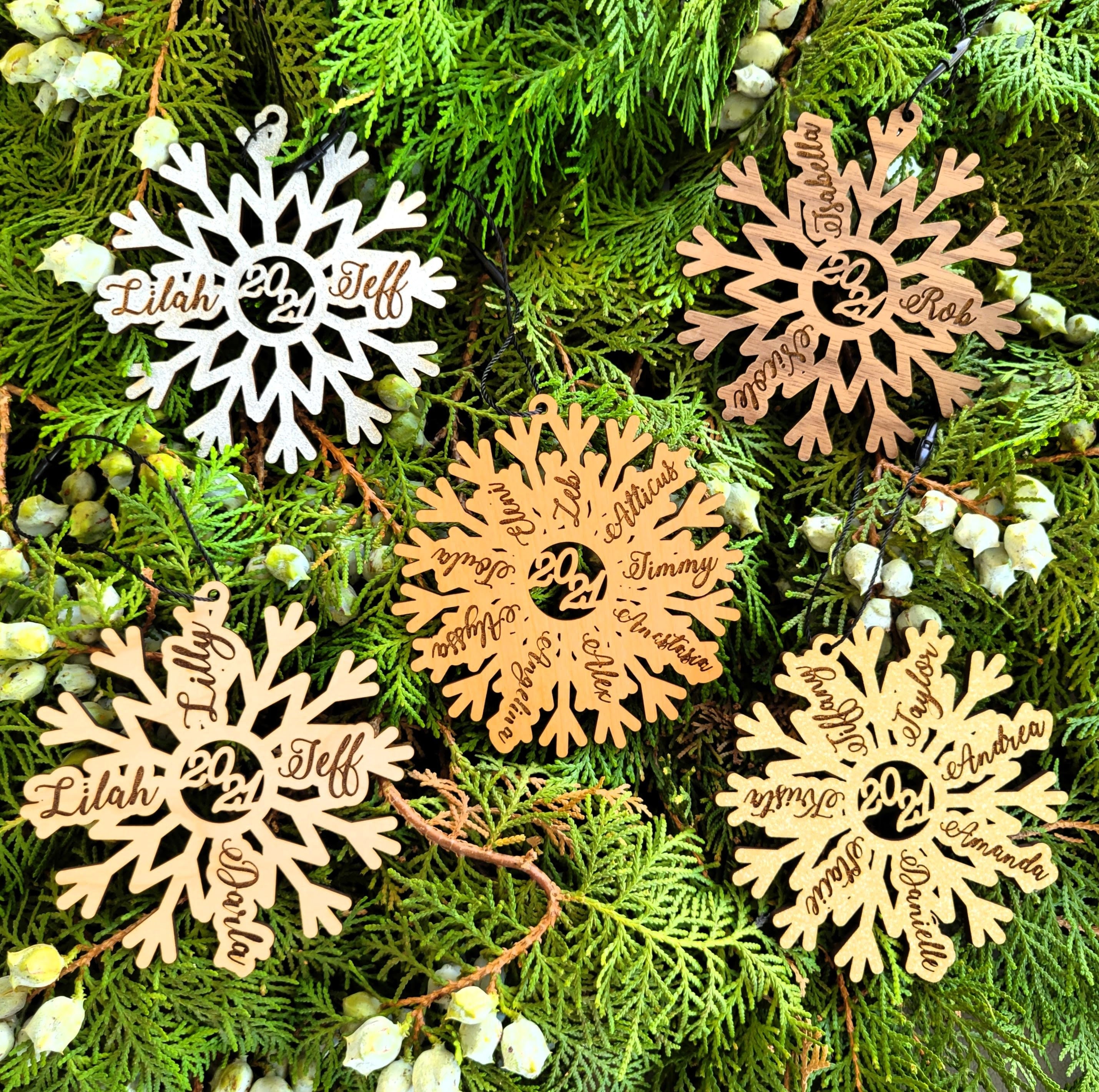 Family Snowflake Ornament Friendship Token Personalized | Etsy