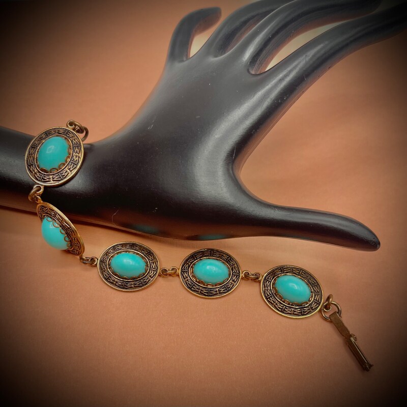 Copper Turquoise Bracelet - Etsy