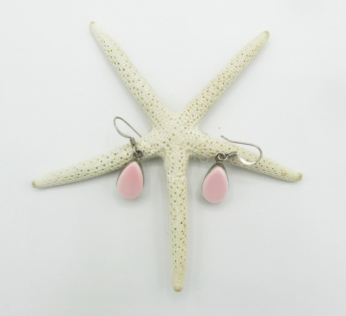 Pink Conch Shell Sterling Silver Pendant and Earring Set. | Etsy