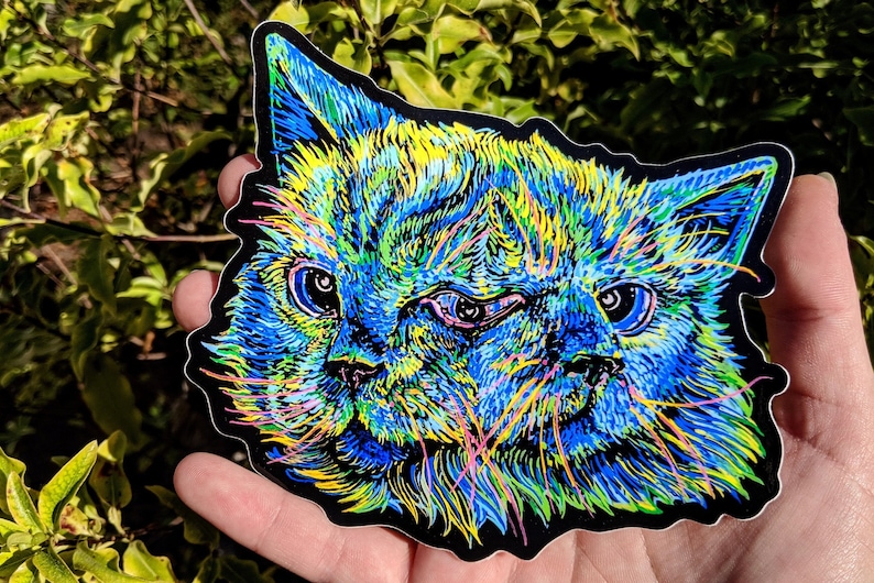 Janus Cat Vinyl Sticker Frankenlouie the Diprosopus Feline - Etsy