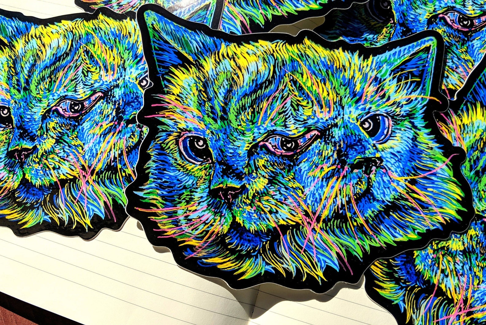 Janus Cat Vinyl Sticker - Frankenlouie the Diprosopus Feline - Etsy