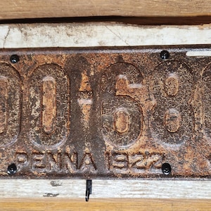 1922 Pennsylvania Antique License Plate Wall Hanging Key Holder - Etsy