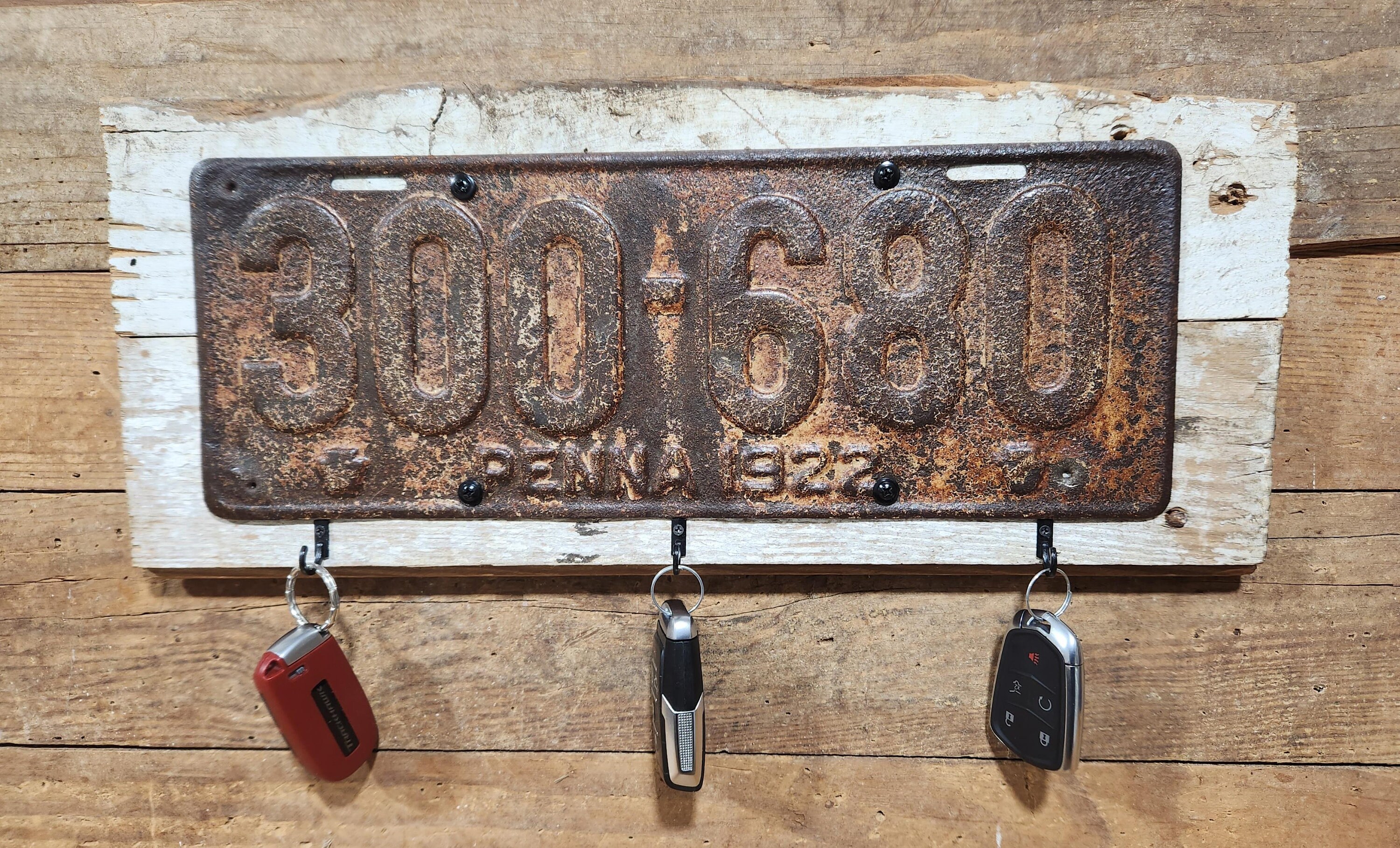 1922 Pennsylvania Antique License Plate Wall Hanging Key Holder - Etsy