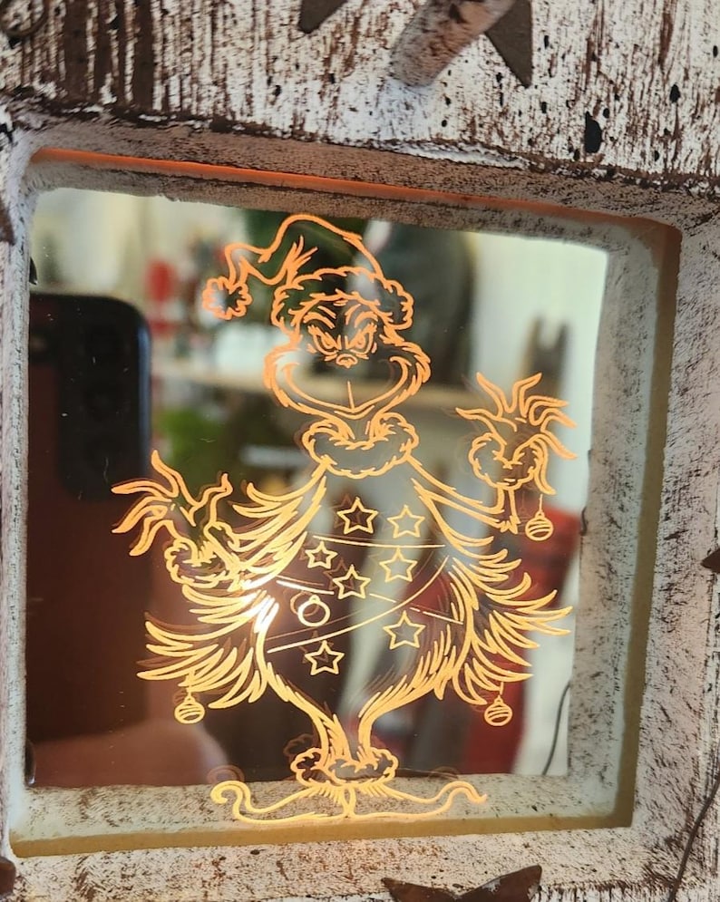 Birdhouse Night Light Mirror Design Panel - Grinch - Etsy