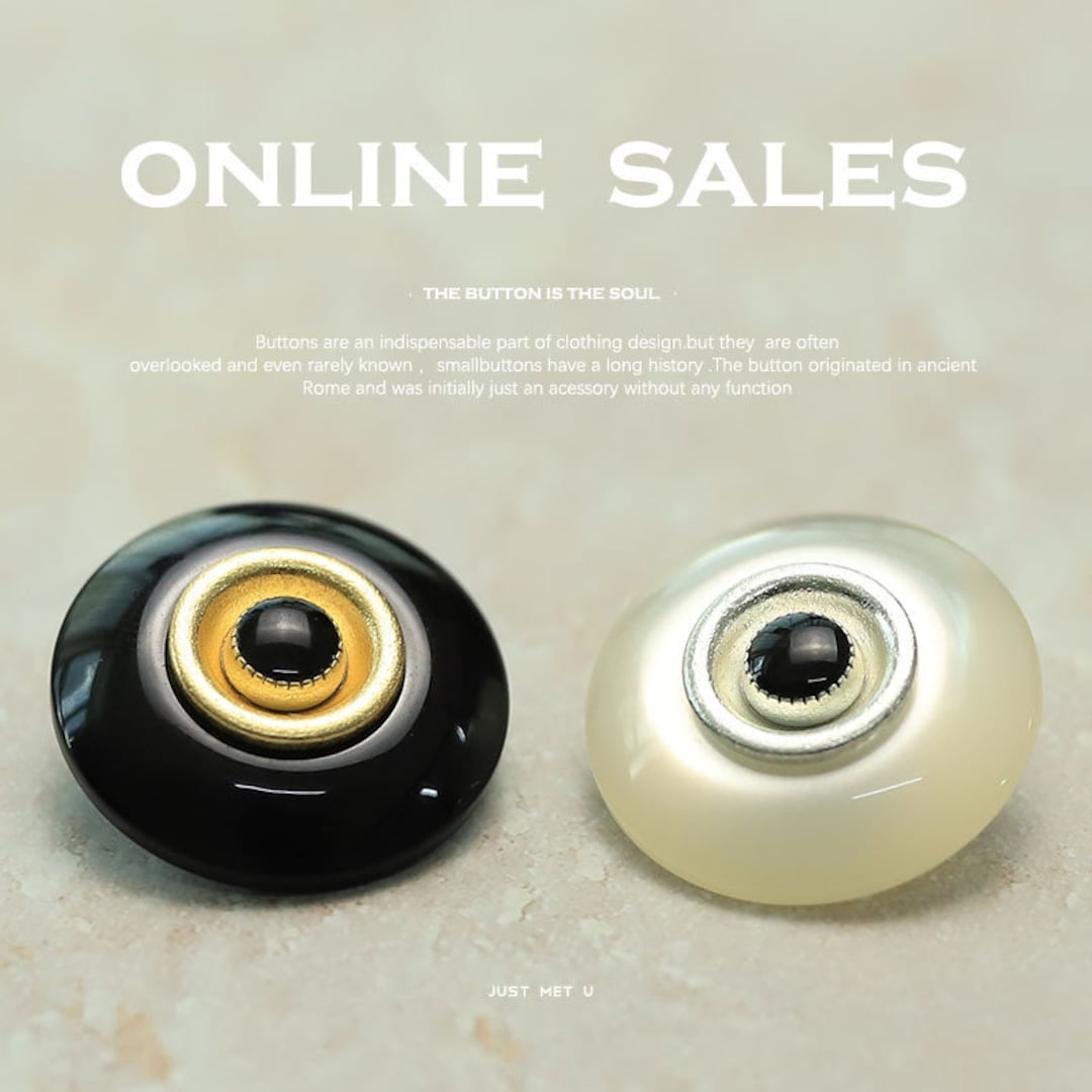2/6/10pcs Stitching Resin Eyeball Metal Buttons Flat Plain Plane Gold ...