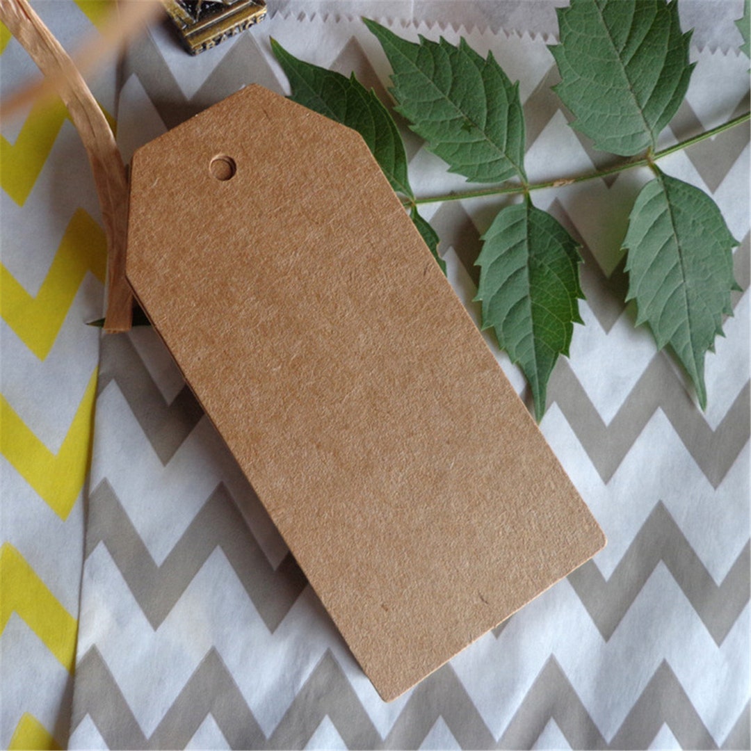 100pcs Blank Kraft Paper Gift Tags: Trapezoid DIY Wedding Labels PP080 ...
