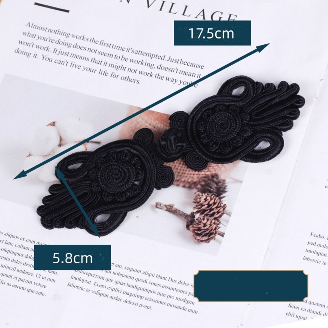 Chinese Frog Buttons: Satin Cheongsam Fasteners (5.8x17.5cm/6x20cm ...