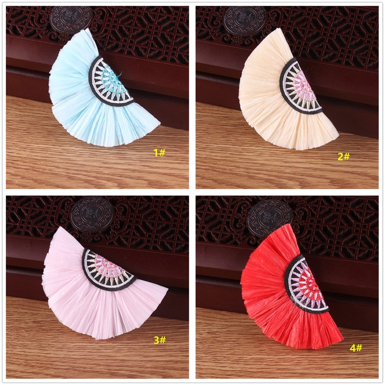 18 Color to Choose4070mm Cloth Embroidery Raffia Fan | Etsy