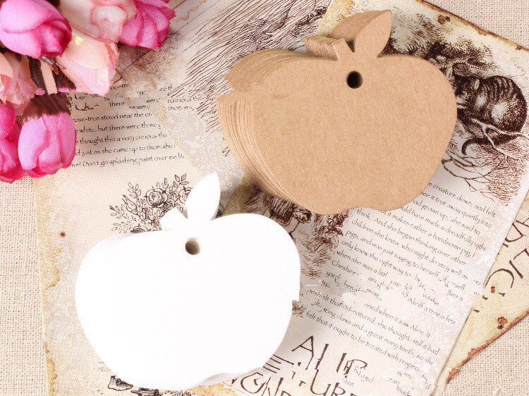 50pcs 60mm Apple Shape Kraft Paper Tags for Gifts Labeling - Etsy