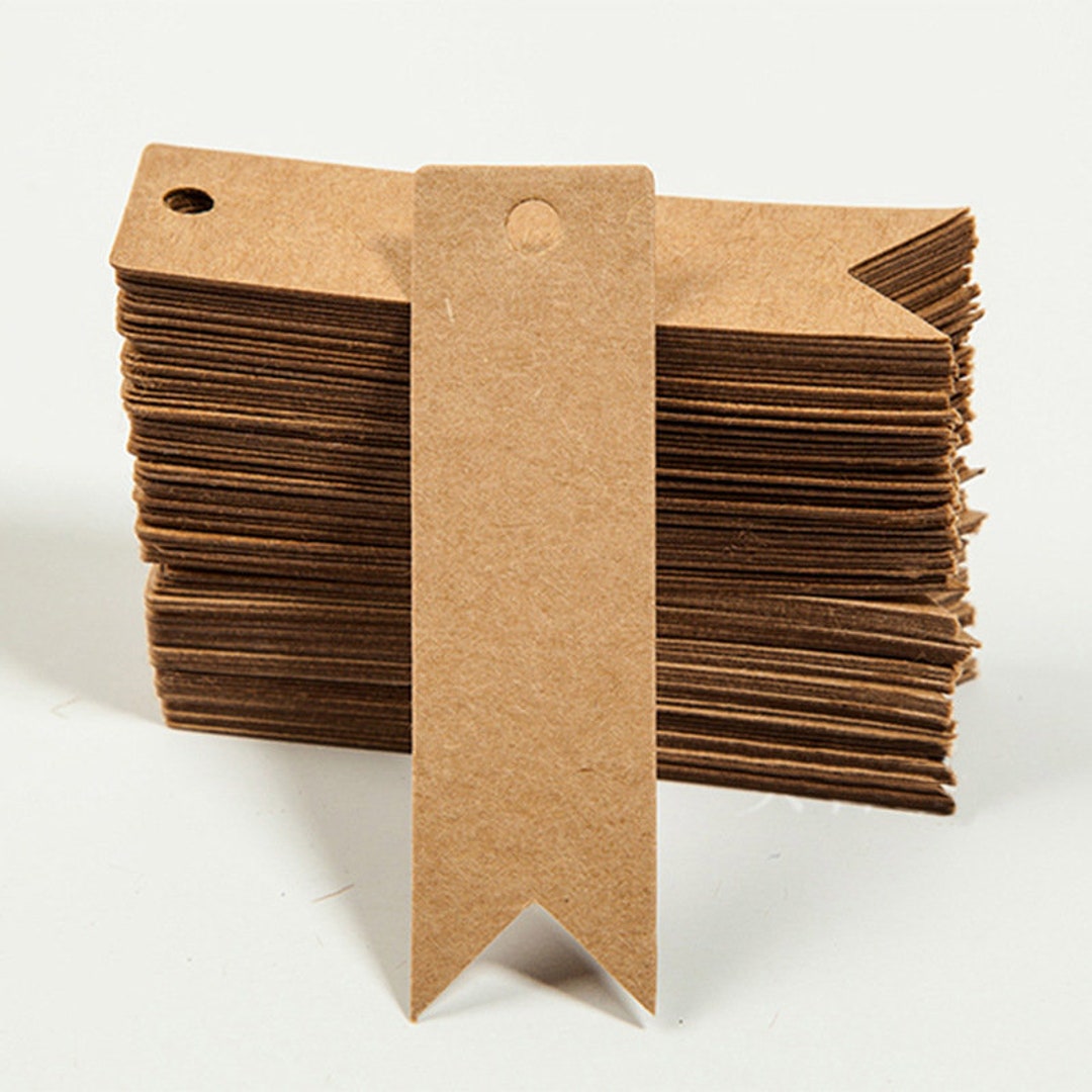 100pcs 2070mm Swallowtail Blank Kraft Paper Tags for Gifts, Labeling ...