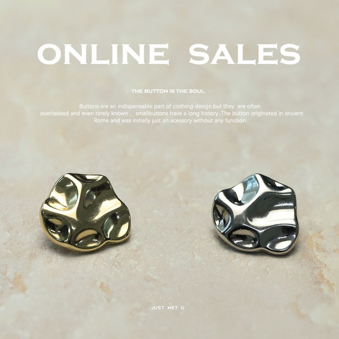 Bump Metal Shank Buttons: Gold & Silver, DIY Crafts YS078 - Etsy