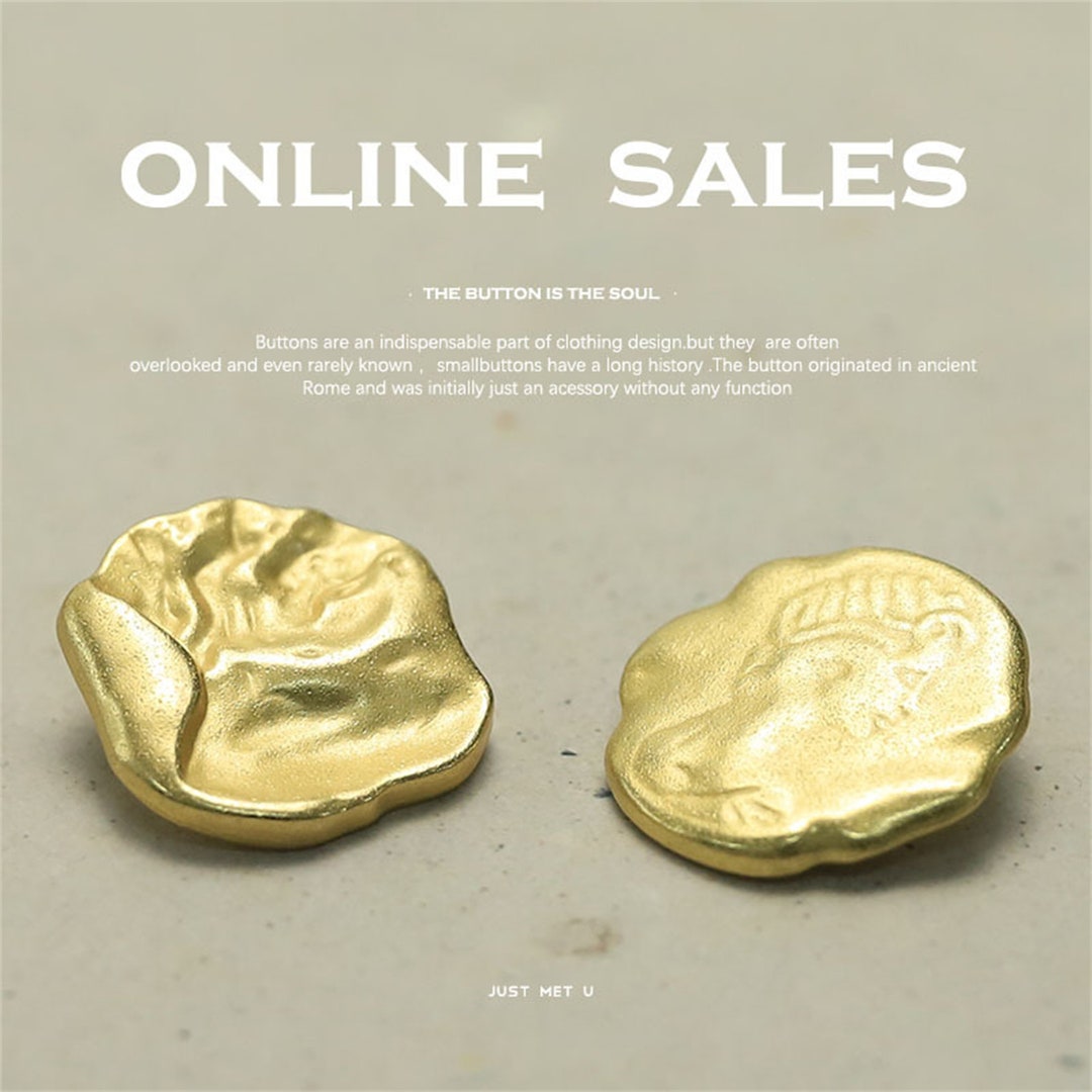 Bump Metal Shank Buttons: Gold & Silver DIY Crafts YS610-#2 - Etsy
