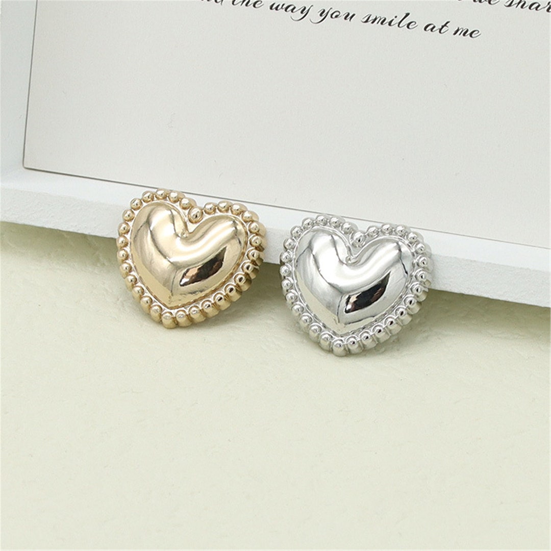 Metal Lace Frame Love Heart Buttons, Buttons for Shirt Jacket Sweater ...