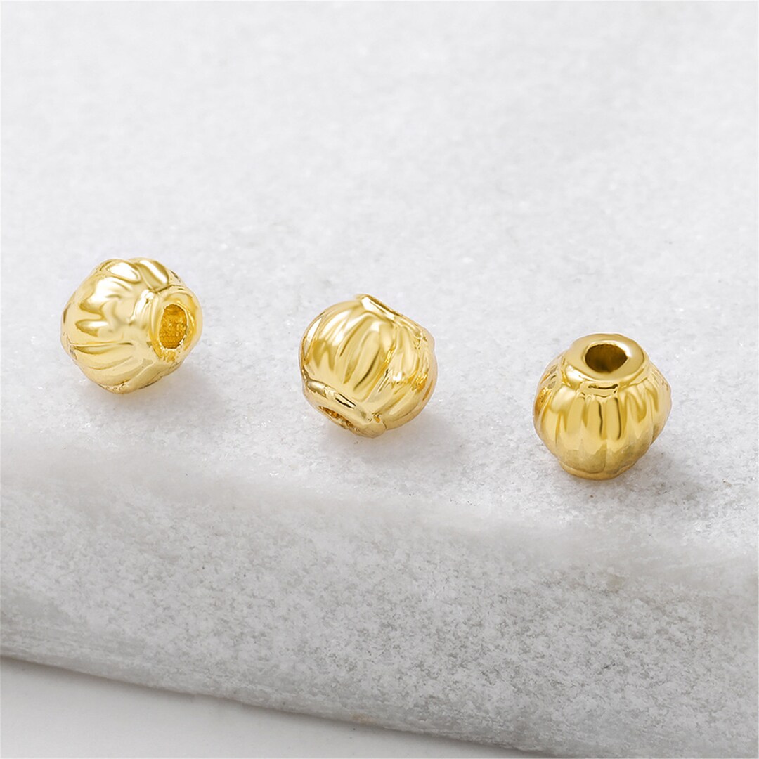24K Gold Plated Lantern Spacer Beads: 5mm Brass Bead MY373 - Etsy