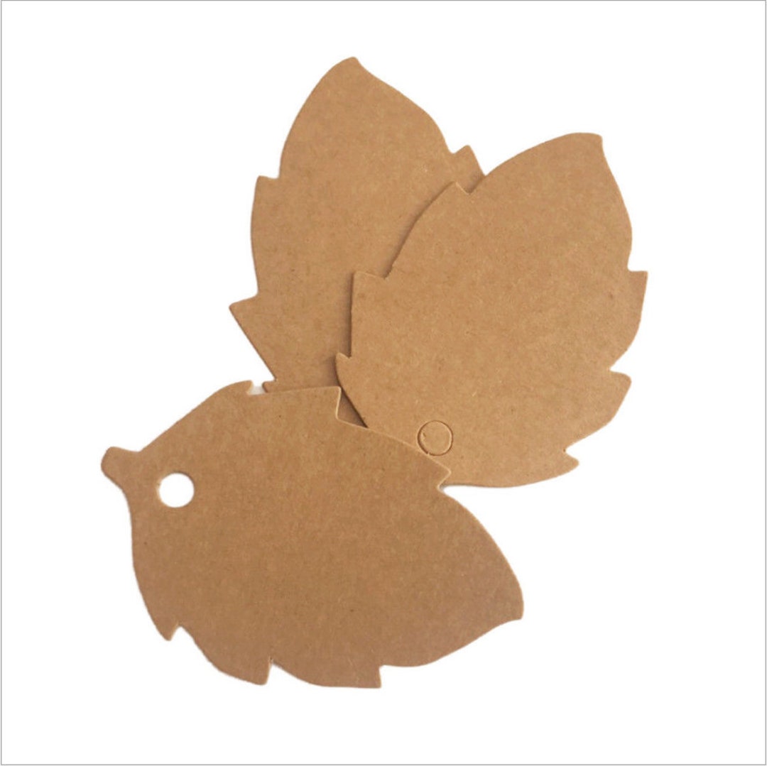 50pcs Kraft Paper Leaf Gift Tags, Wedding Favor Tags (40x60mm) PP018 - Etsy