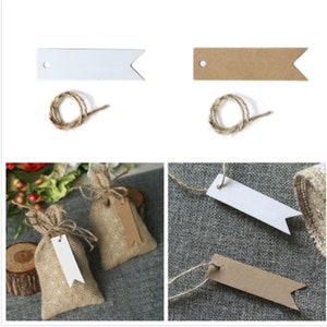 100pcs 20*70mm Swallowtail Blank Kraft Paper Tags for Gifts, Labeling ...
