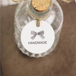 50pcs 43mm Round "handmade" Kraft Paper Tags for Gifts, Labeling, Sales ...
