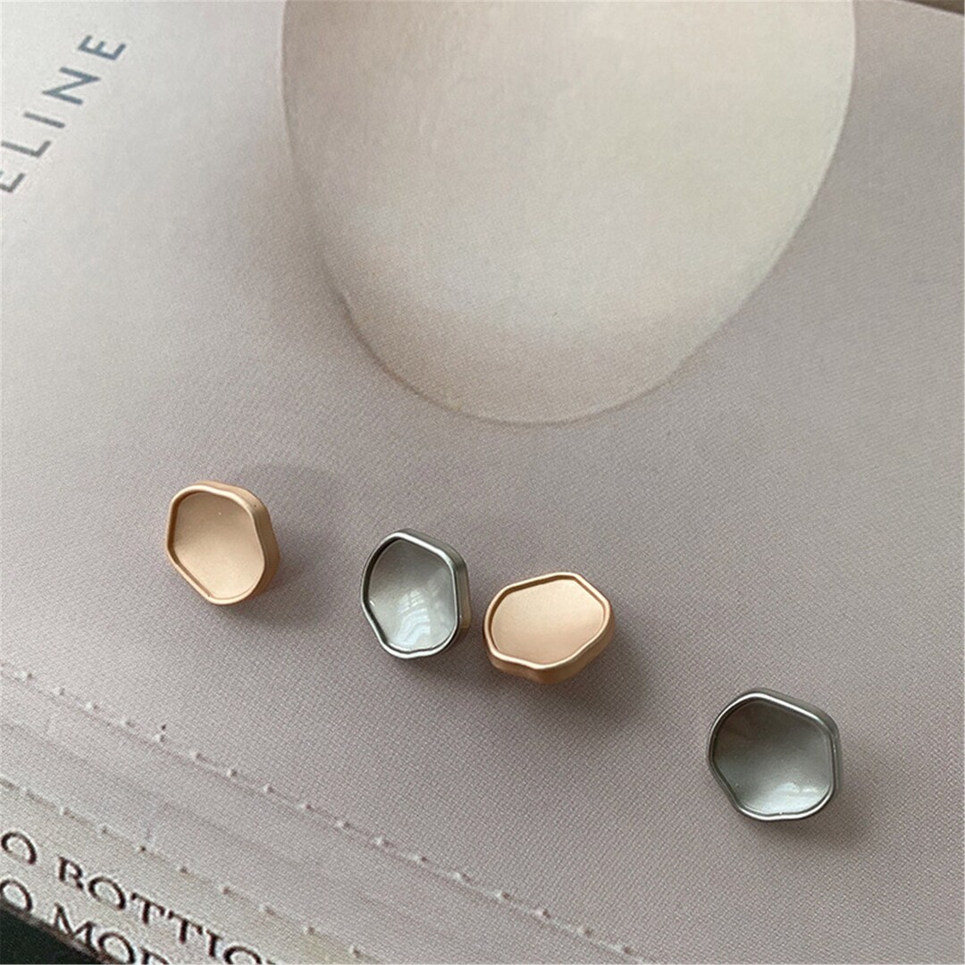 2/10/20pcs 10mm Irregular Buttons Flat Plain Plane Gold Shank ,for ...