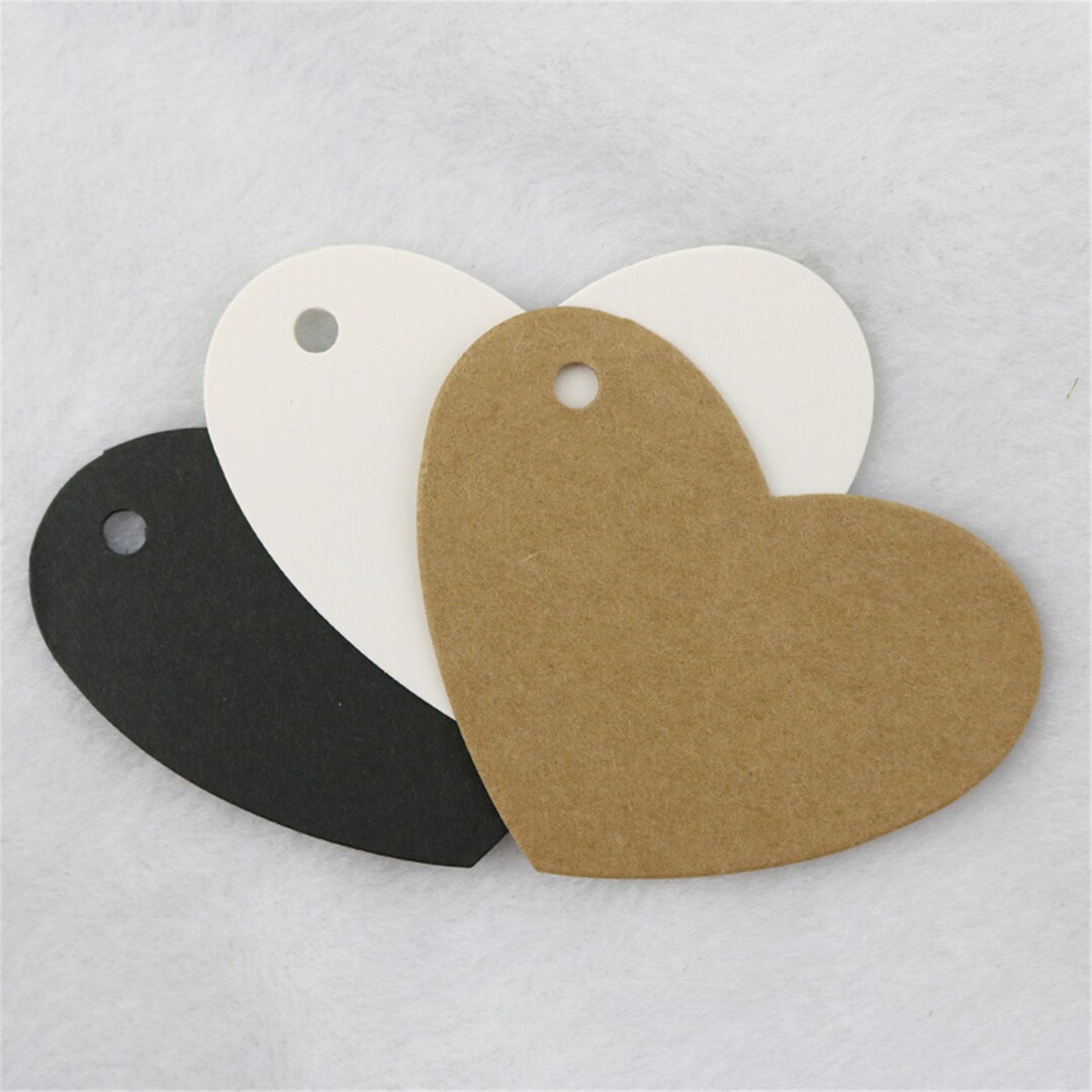50pcs 50*65mm Love Heart Kraft Paper Tags for Gifts, Labeling, Sales ...