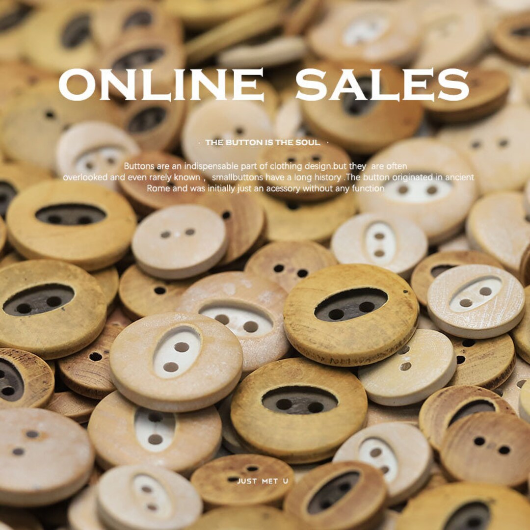 2-hole Wood Buttons: Flat Plain Style, DIY Crafts YO345 - Etsy