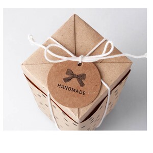 50pcs 43mm Round "handmade" Kraft Paper Tags for Gifts, Labeling, Sales ...