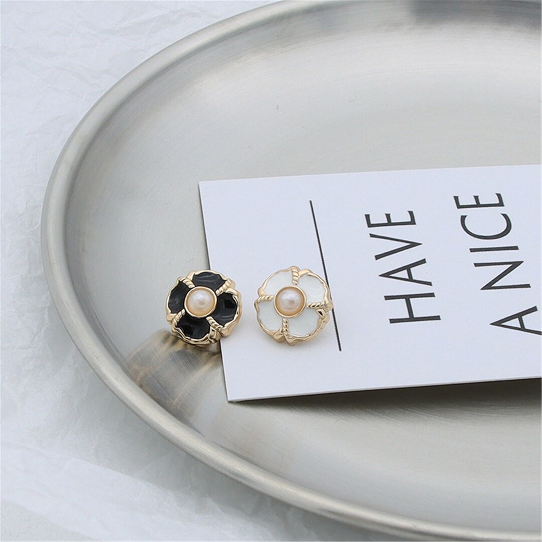 2/10pcs 12mm Flower Pearl Dripping Oil Buttons, Buttons for Shirt ...