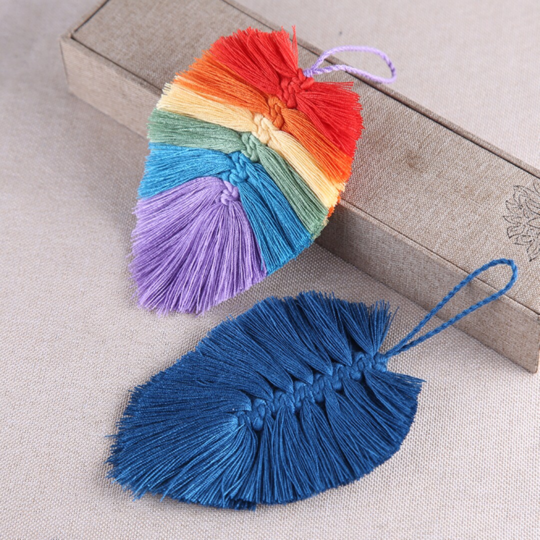 10 Color to Choose,2/10pcs 120mm Leaf Shape Tassel,cotton Tassel ...