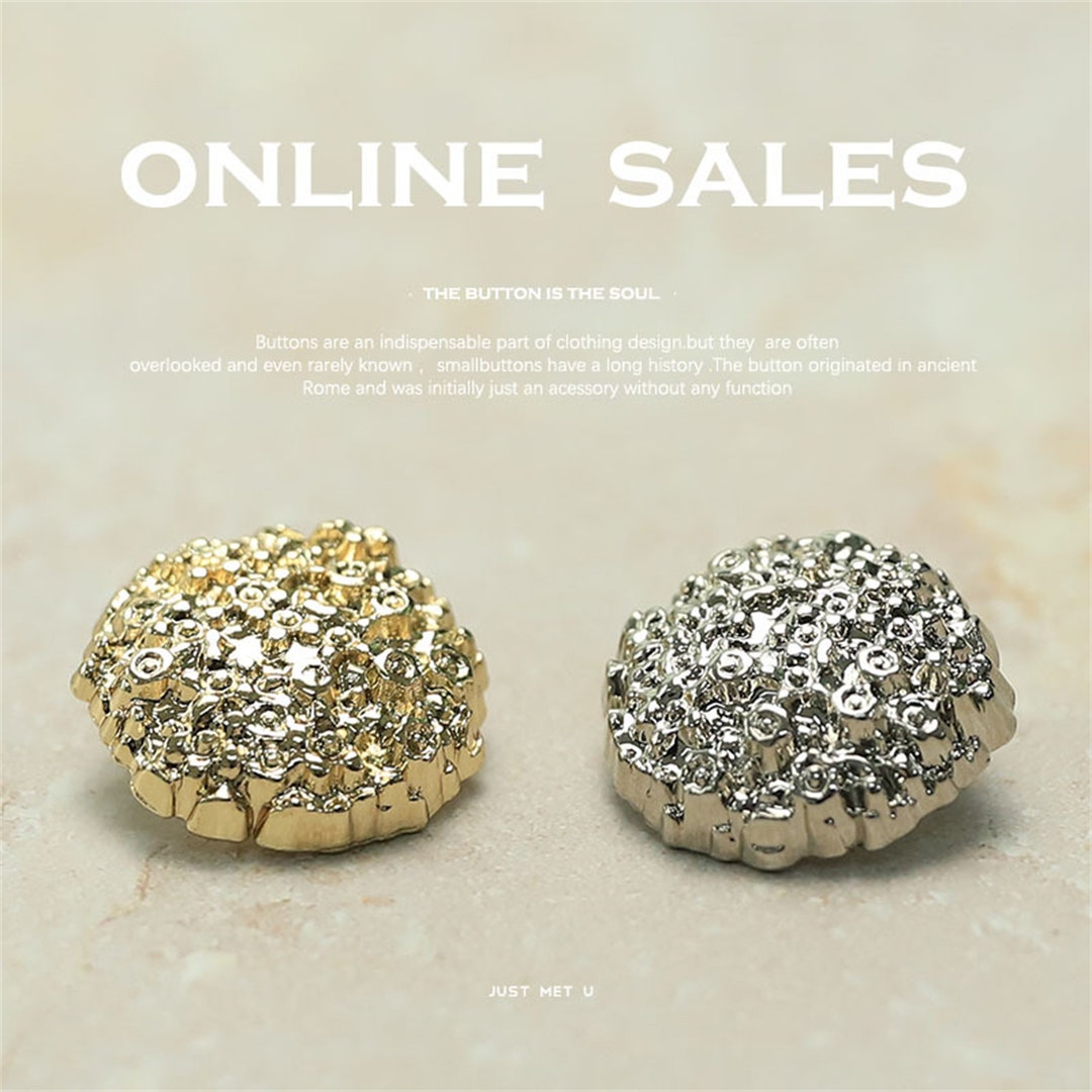 Bump Metal Shank Buttons: Gold or Silver, DIY Crafts YS641 - Etsy