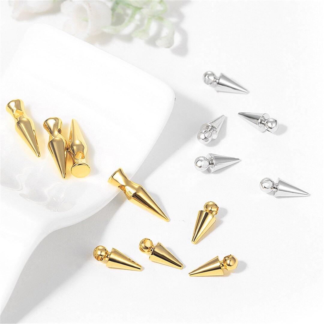 4/10pcs 24K Gold Brass Bullet Charm,earring/necklace Charm Pendant ...