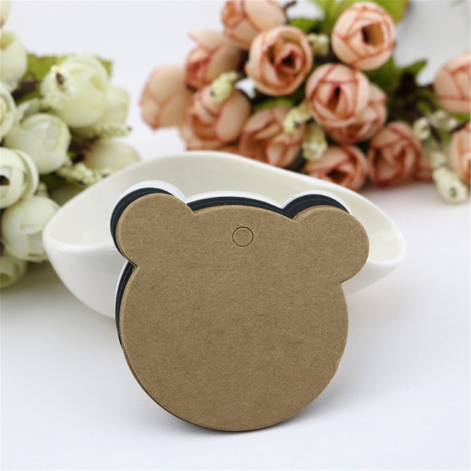 50pcs 5360mm Bear Shape Kraft Paper Tags for Gifts Labeling | Etsy