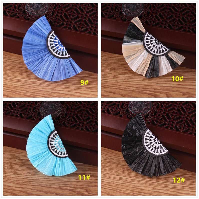 18 Color to Choose4070mm Cloth Embroidery Raffia Fan - Etsy