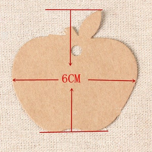 50pcs 60mm Apple Shape Kraft Paper Tags for Gifts, Labeling, Sales Tags ...