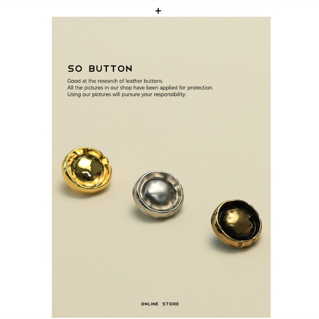 Gold Bump Metal Buttons: Flat Shank DIY Crafts YS297 - Etsy