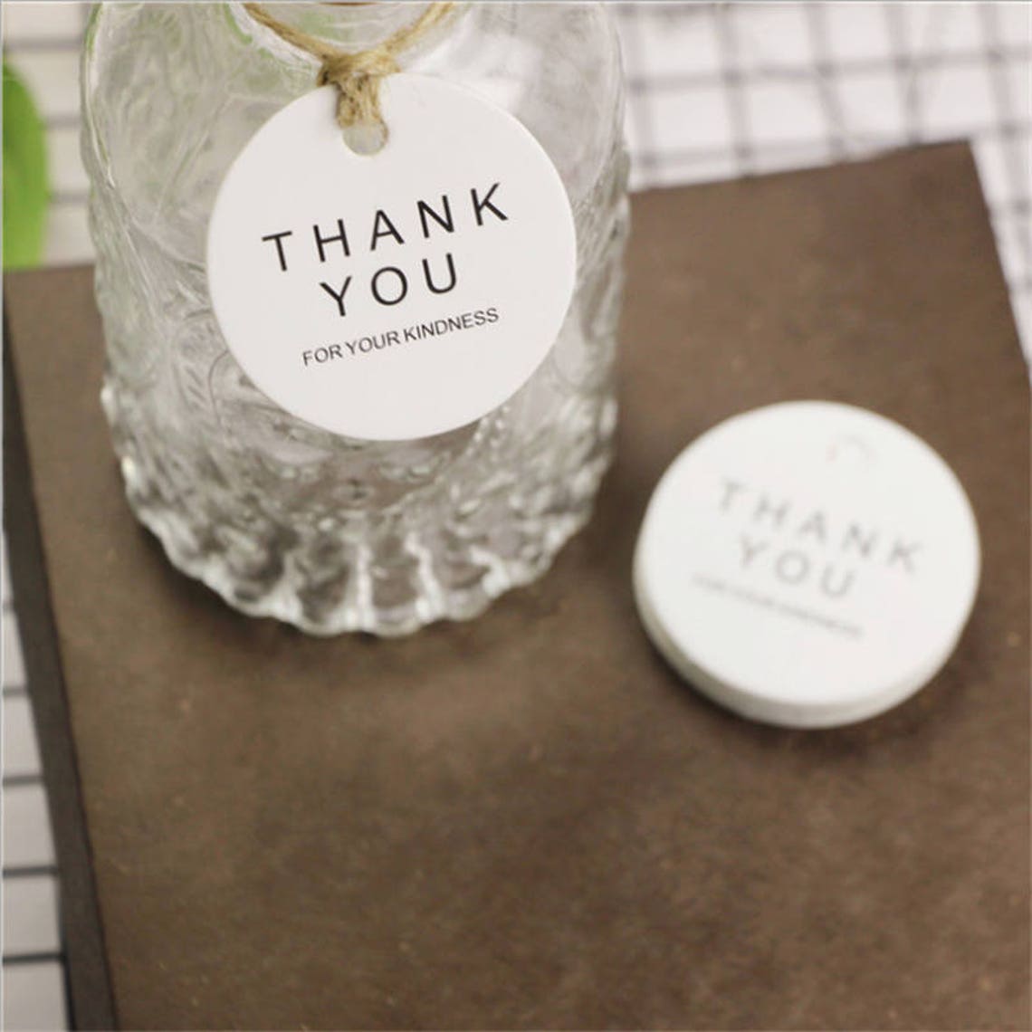 50pcs 43mm Round thank You Kraft Paper Tags for - Etsy