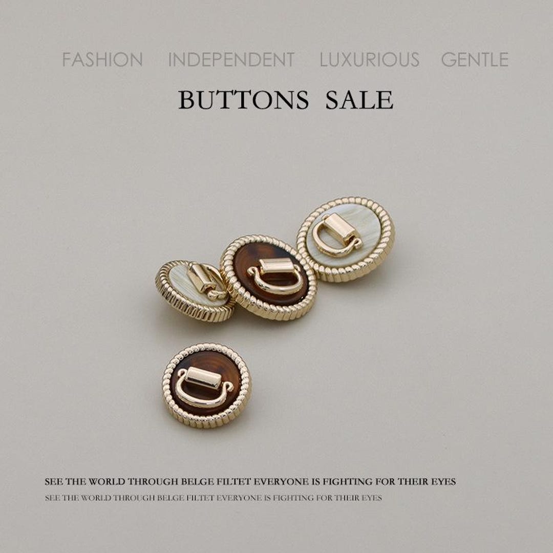 Gold Shank Metal Buttons: Flat Plain DIY Crafts YO188 - Etsy