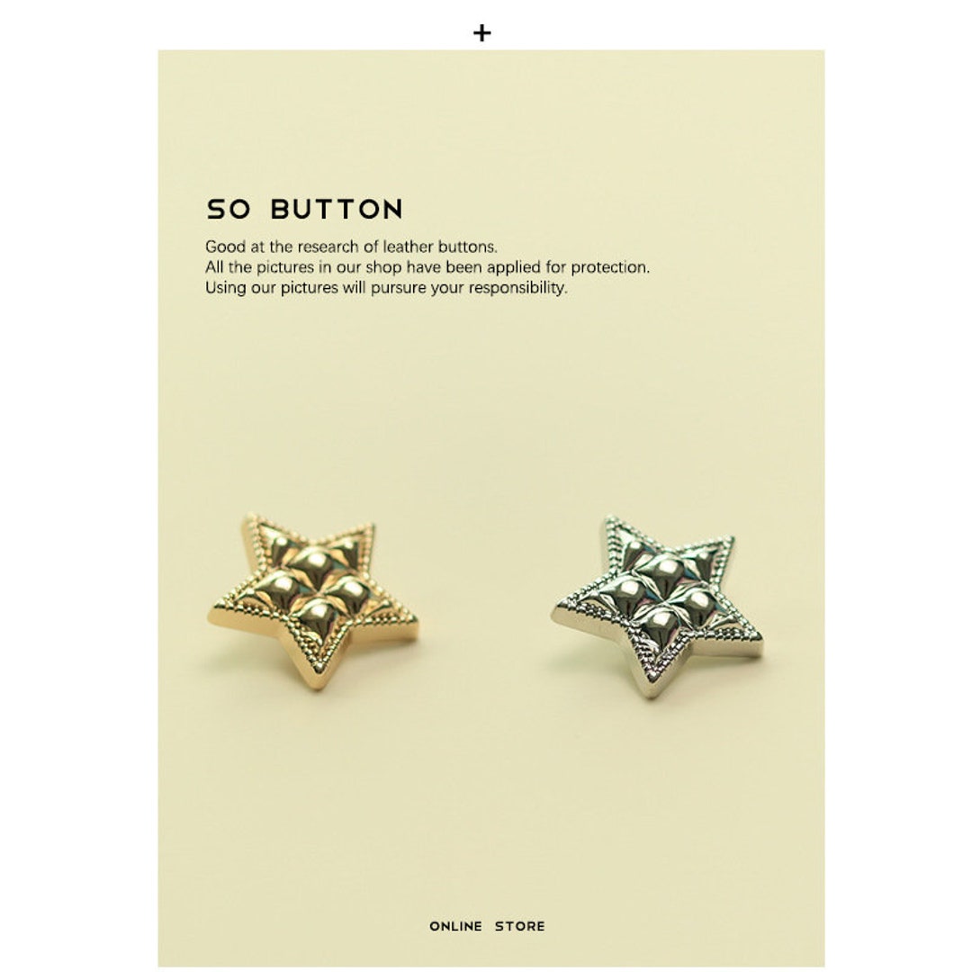 Metal Star Shank Buttons: Gold or Silver, DIY Crafts YS040 - Etsy
