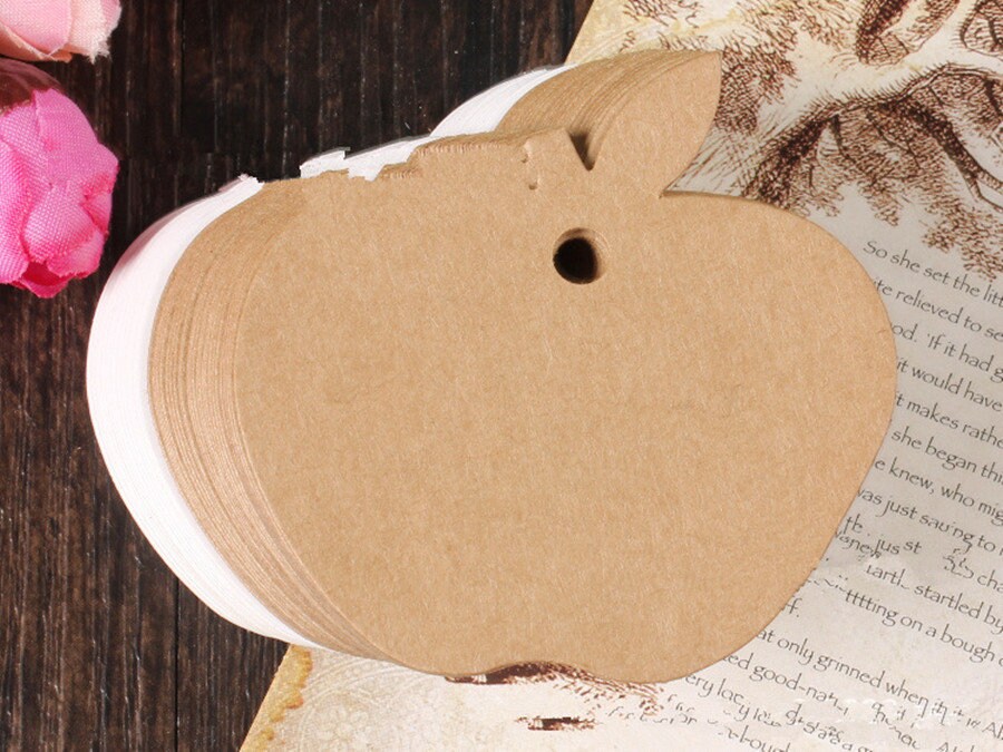 50pcs 60mm Apple Shape Kraft Paper Tags for Gifts Labeling - Etsy