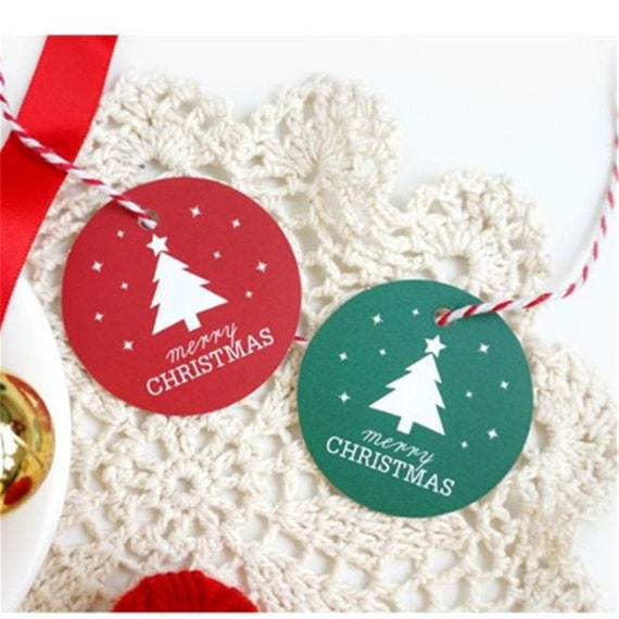 50pcs 43mm Christmas Tree Kraft Paper Card for Gifts | Etsy