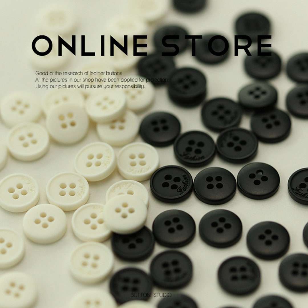 11mm Resin Buttons: Flat 4-hole Plain Buttons for DIY Crafts YO307 - Etsy