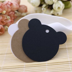 50pcs 53*60mm Bear Shape Kraft Paper Tags for Gifts, Labeling, Sales ...