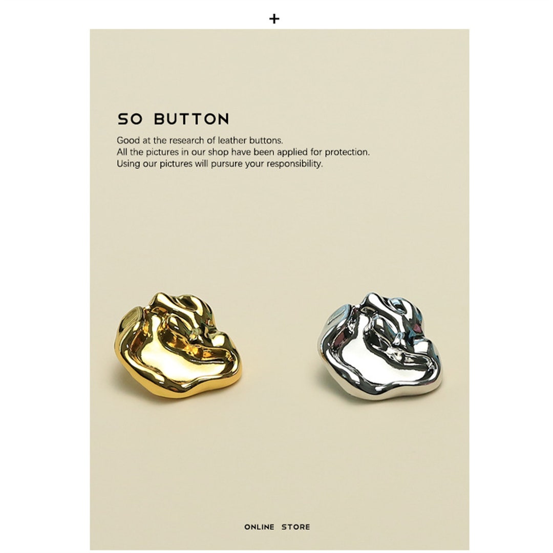 Gold Metal Shank Buttons: Flat Plain Bump Design, DIY Crafts YS292 - Etsy