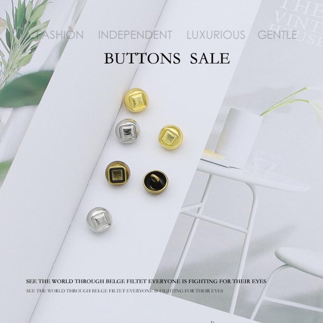 10mm Flat Gold Metal Shank Buttons: DIY Sewing Crafts 2/10/20pcs YO164 ...