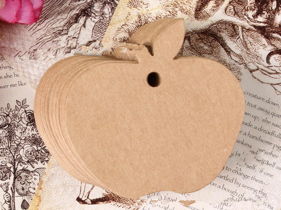 50pcs 60mm Apple Shape Kraft Paper Tags for Gifts Labeling - Etsy