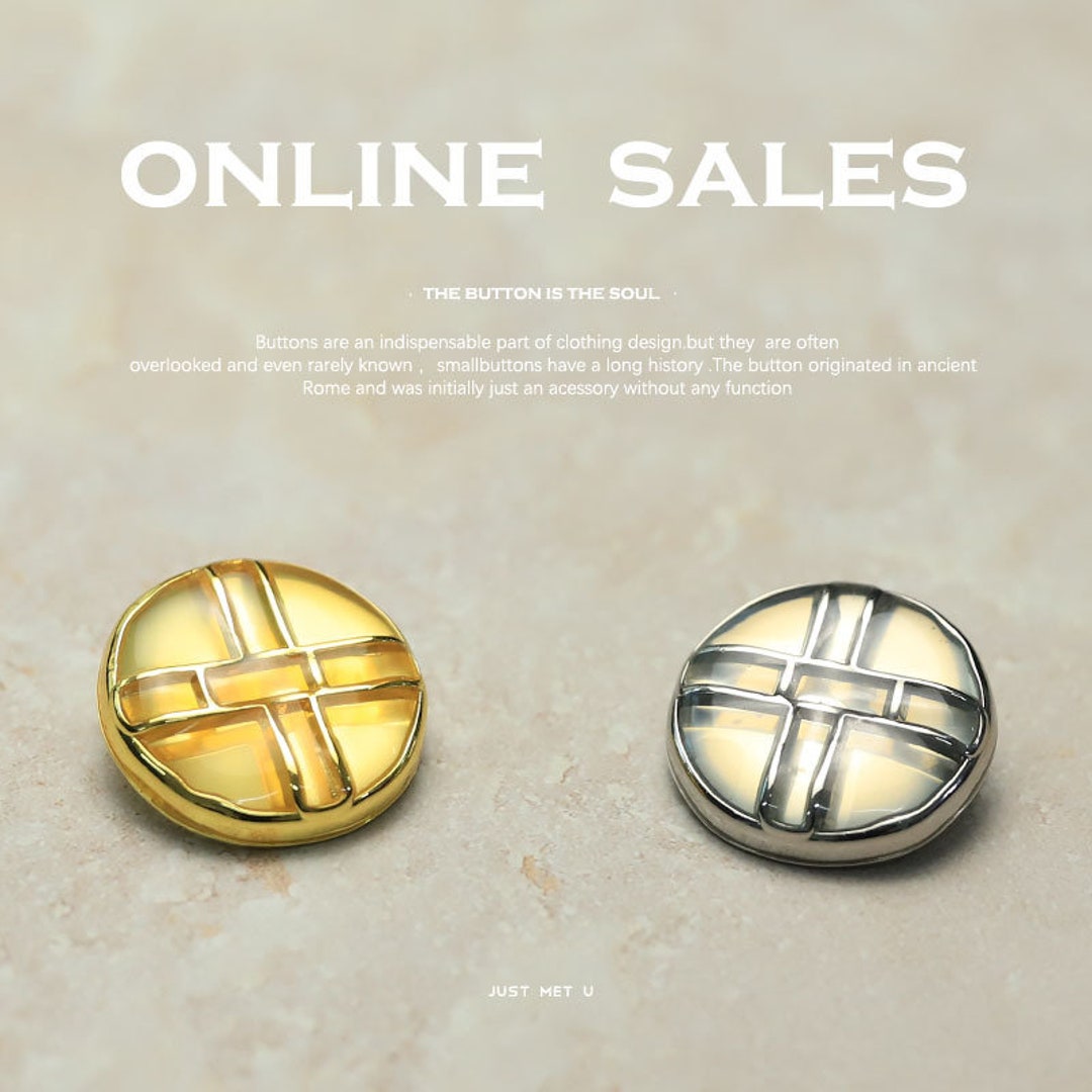 2pcs Resin Metal Shank Buttons: Gold & Silver DIY Crafts YS178 - Etsy