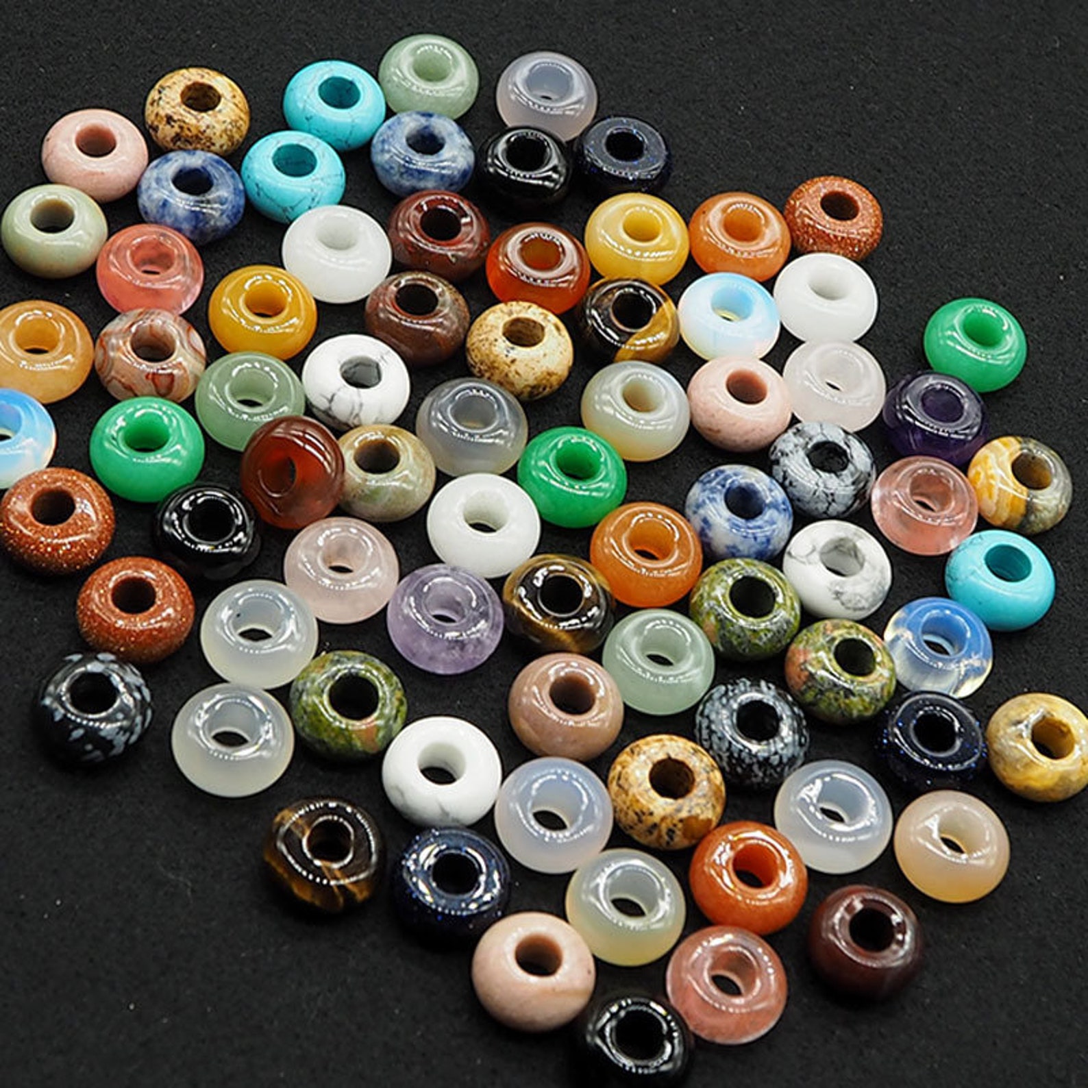 10pcs 814mm Natural Crystal Agate jade stone Large Hole | Etsy