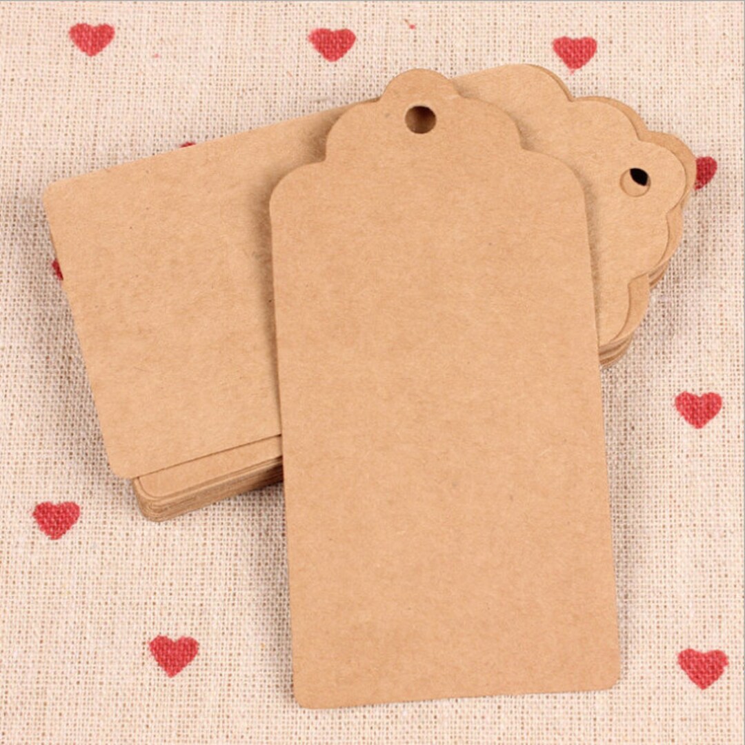50pcs 50*100mm Blank Kraft Paper Tags for Gifts, Labeling, Sales Tags ...