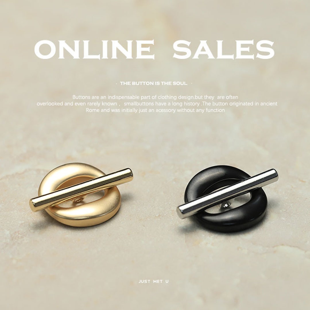 Gold Metal Shank Buttons: Flat Plain Design for DIY Crafts YS230 - Etsy