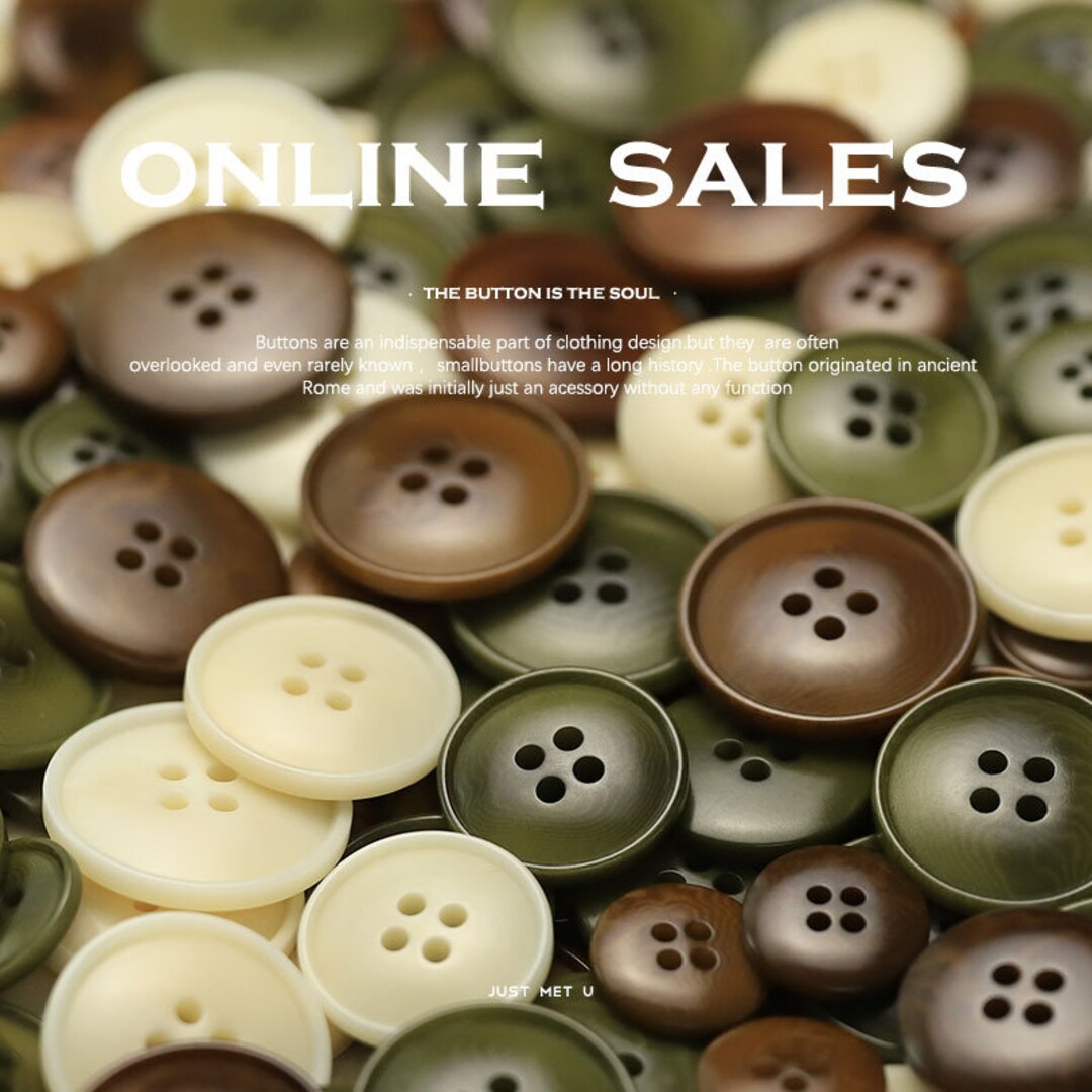 4-hole Resin Buttons: Flat Plain Craft Buttons YO362 - Etsy